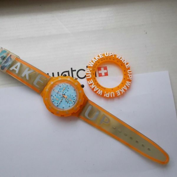 AQUA CHRONO SPECIAL SWATCH " WAKE UP " '98 TOP WOW RARE L@@K & READ ...