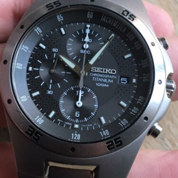 Seiko Mens Titanium Military Looking Chronograph Watch Model 7T92-OEDO ...