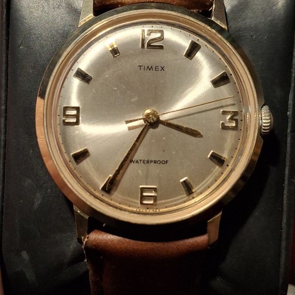 Timex Marlin 1969 Gold Tone Mens Vintage 1960s Mechanical Handwind ...