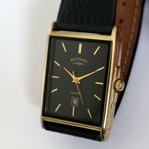 Vintage Rotary Quartz Rectangle Gold Plated Watch. | WatchCharts ...