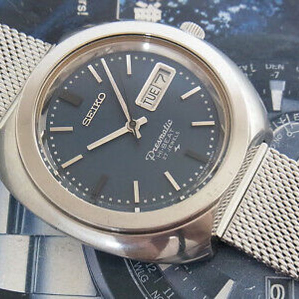 VINTAGE SEIKO PRESMATIC 5146-7030 BLUE DIAL HI-BEAT 27 JEWELS AUTOMATIC ...