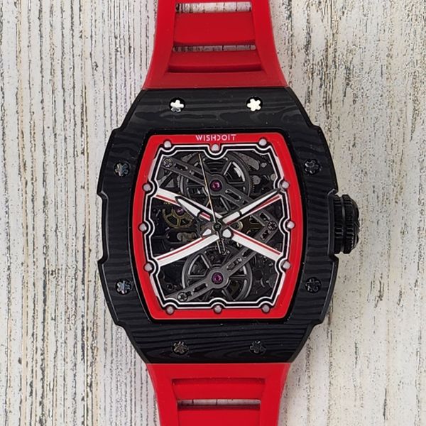Wishdoit The Runway Black Watch Red Strap. Sapphire crystal, Tonneau ...