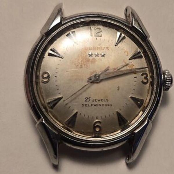 Benrus Watch Case Three Star 25 Jewels 263682 Works Well Waterproof ...
