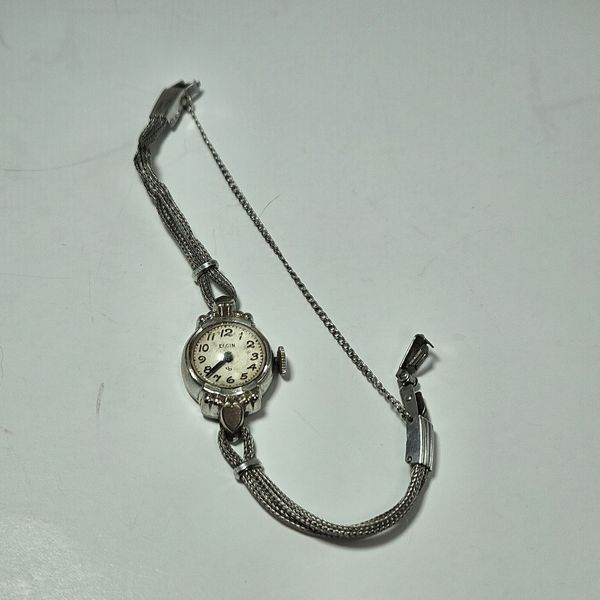 Vtg Lady Elgin Wrist Watch With Case For Repair Bent Hinge Gold Filled ...