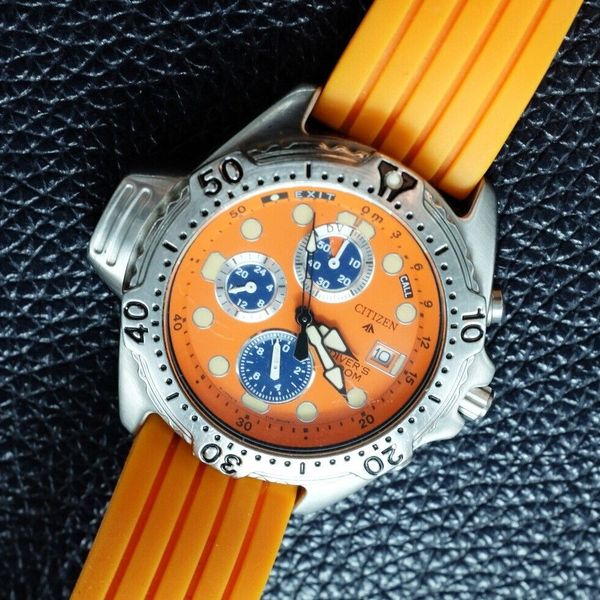 Citizen 200m Diver Promaster 3740-E70006 All Steel ORANGE Dial [E_1907 ...