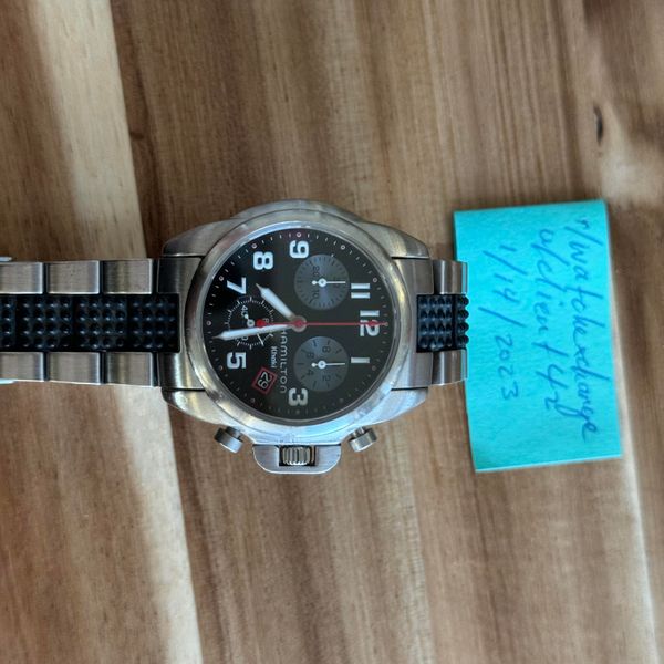 [WTS] Hamilton Khaki 6303 Field Quartz Chronograph Crown Guard Midsize ...