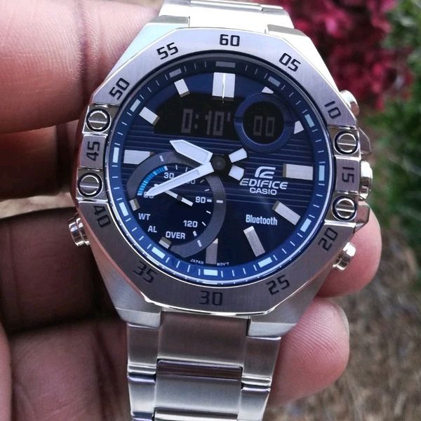 Casio Edifice Bluetooth Blue Dial Stainless Steel Bracelet Men's Watch ...