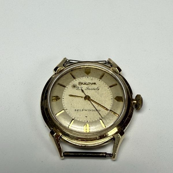 1958 Bulova 23 Jewels Automatic Menâ s Watch 14K Gold Case Vintage ...