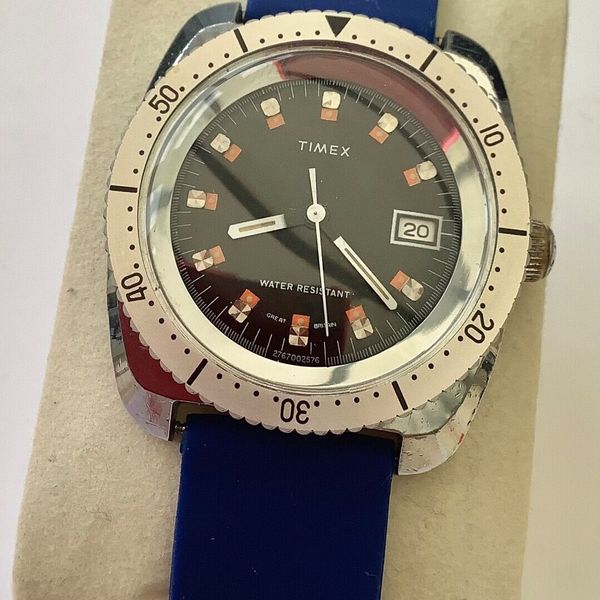 VINTAGE TIMEX MECHANICAL MARLIN DIVERS STYLE WATCH,WORKING ...