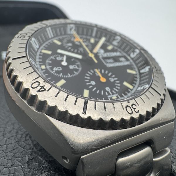 Tutima Military Chronograph 750-02 Watch Watch Luftwaffe Titanium Box ...