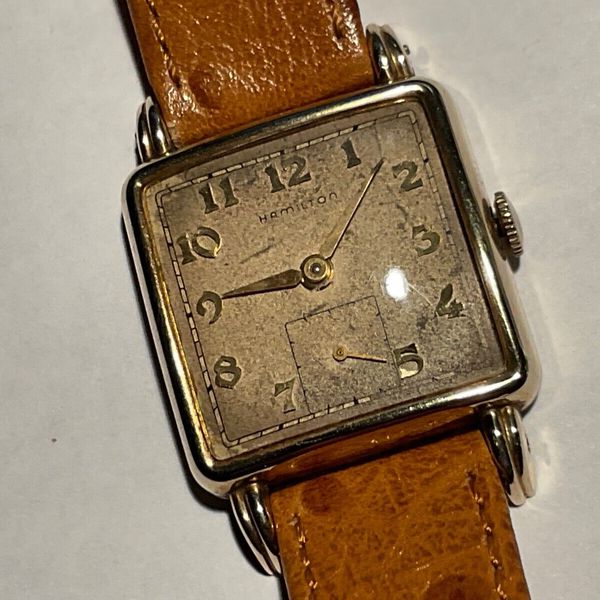 Vtg. 1949 Hamilton Dewitt 747 17 Jewels 10K Gold Filled Wristwatch Runs ...