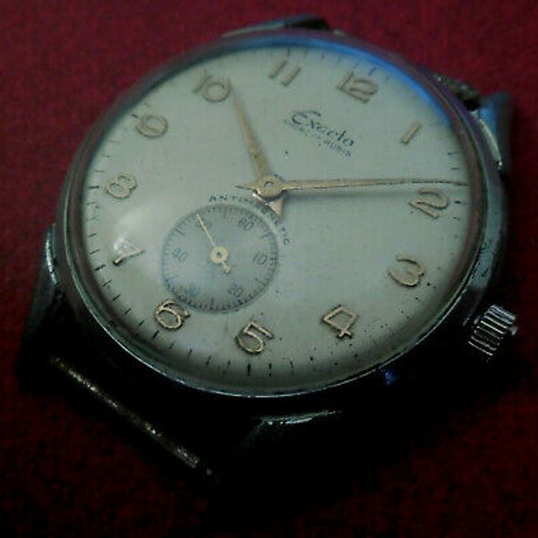 Vintage 1950s Oversized RADO - EXACTO 17 Jewels Swiss Watch Running ...