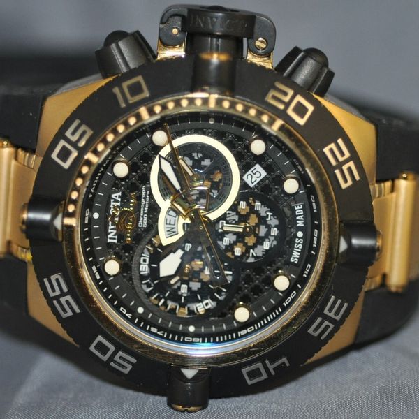 Invicta Men's Subaqua Noma IV Swiss Chronograph Black Dial Black Poly ...
