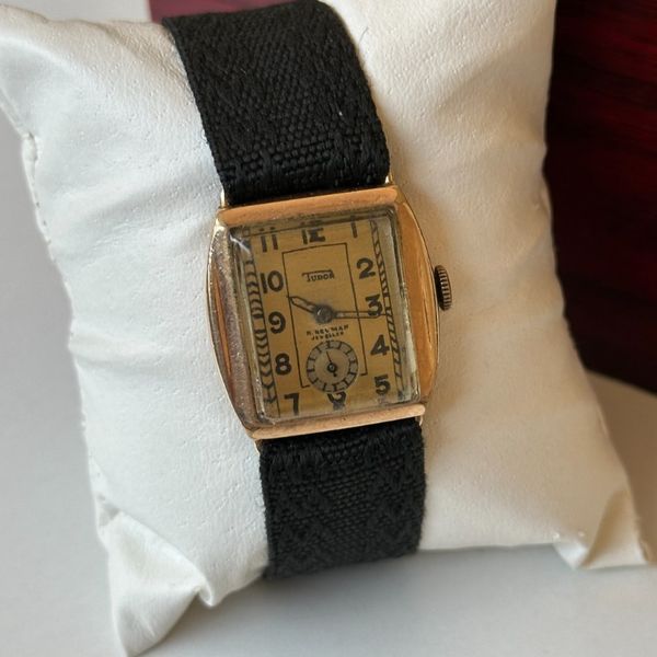 1930's Vintage Tudor Watch Tank Rolex Rare Art Deco Manual Gold Filled ...