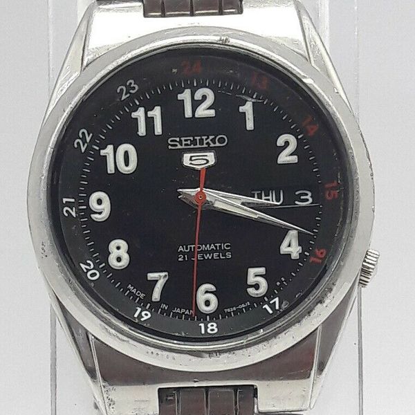 VINTAGE SEIKO 5 RAILWAY 7S26-02C0 A4 AUTOMATIC 21J MEN'S WATCH (1789) | WatchCharts Marketplace