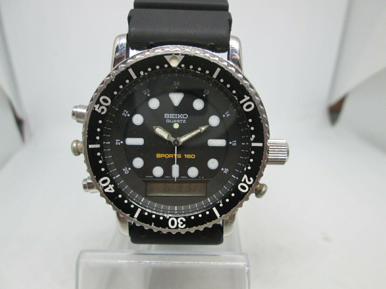 VINTAGE SEIKO SPORTS150 H601-5480 ALARM CHRONO ANA/DIGI QUARTZ MENS ...