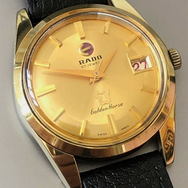 1960s Vintage 35mm Rado Golden Horse 57 Jewel Automatic Watch Reference ...