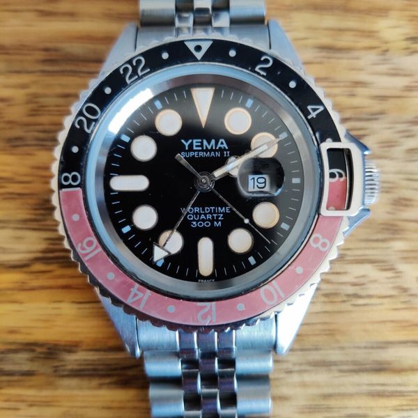 Yema Superman 2 Worldtime Quartz GMT "Coke" | WatchCharts Marketplace