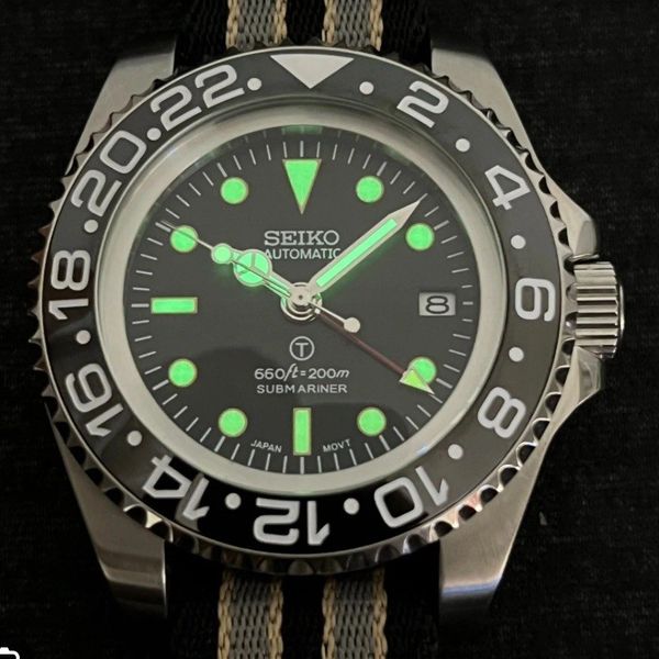 Seiko 44mm GMT MILSUB Mod Dive Watch | WatchCharts Marketplace