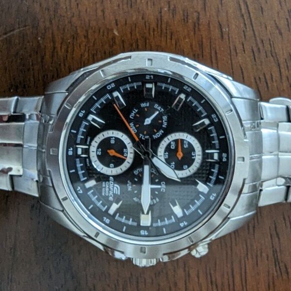 CASIO EDIFICE WR100M- OPEN BOX- Water Resistance- Stainless STEEL ...
