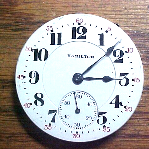 Hamilton 16S 21J 992 Second Model Open Face Lever Set Nickel Movement ...