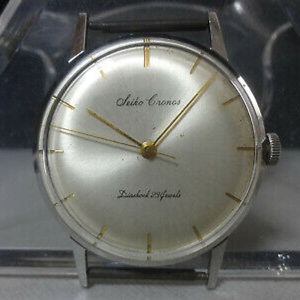 Vintage 1960 SEIKO mechanical watch [Seiko Cronos] 23 Jewels Diashock ...