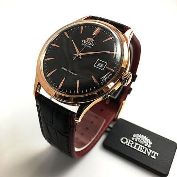 Men's Orient Bambino Version 4 Rose Gold Automatic Watch FAC08001T0 ...