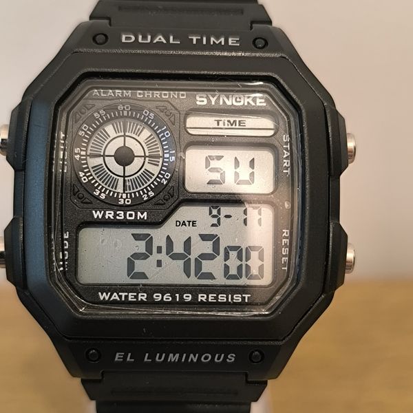 SYNOKE Digital Mens LED 'Casio Royale Style/Homage' Watch Black ...