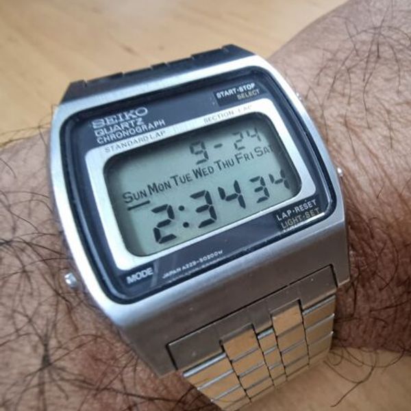 Rare Vintage Seiko Chronograph LCD Digital watch Japan A229 5010A ...