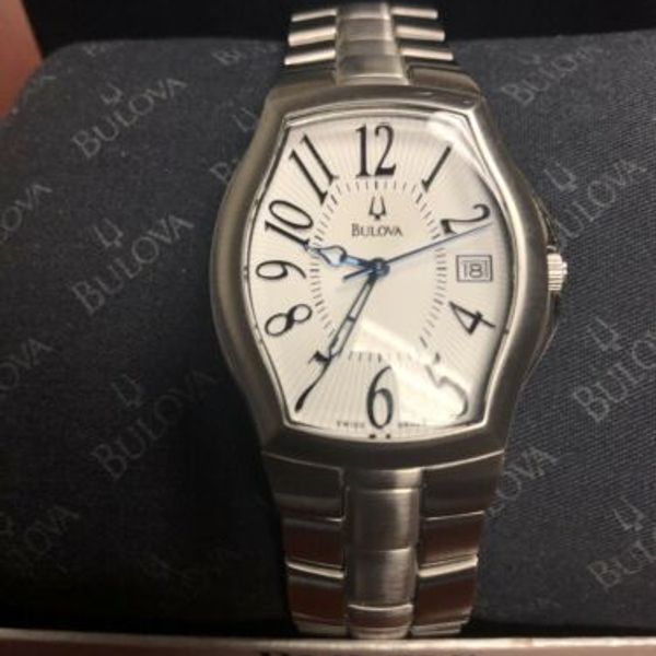 Bulova 96G29 Rectangular Tonneau Swiss Movement Men's Watch ...