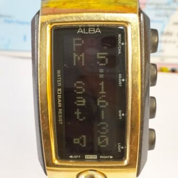 ALBA SEIKO DIGITAL QUARTZ RECTANGLE CASE DIGN. W440-X006 MEN'S FULL ...