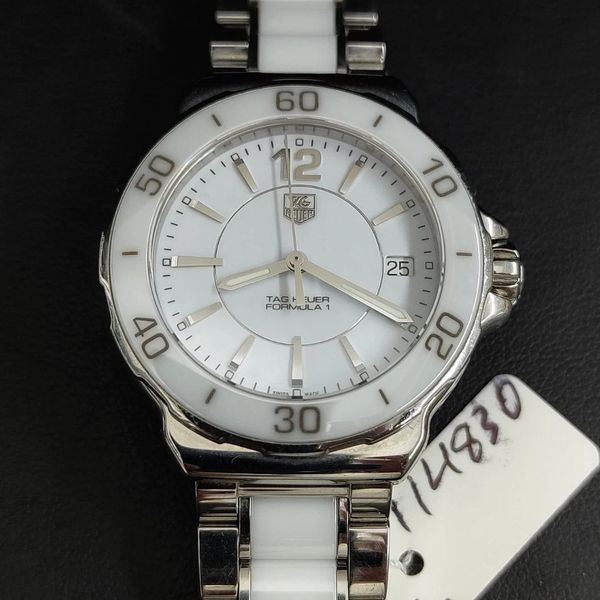 Authentic TAG HEUER 37 mm Formula 1 White Ceramic WAH1211.BA08 Watch ...