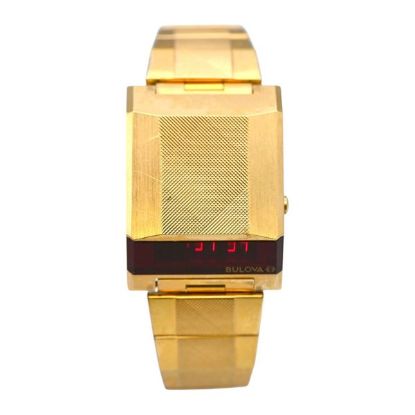 VINTAGE BULOVA COMPUTRON LCD DISPLAY QUARTZ WRISTWATCH 10K RGP ...