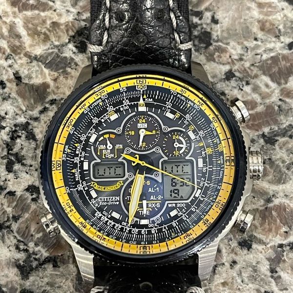 Citizen NaviHawk AT Blue Angels Eco Drive Wristwatch Chronograph SPB-JB ...
