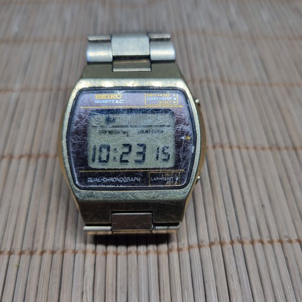 Vintage Seiko 0138-5000 Digital Quartz LC Dual Chronograph Wrist Watch ...