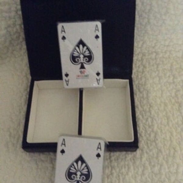 PIAGET LUXURY PLAYING CARDS 2 DECKS IN LEATHER CASE SEE PHOTOS ...
