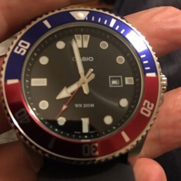 Casio 200m Pepsi Dial Mens Watch Full Set | WatchCharts Marketplace