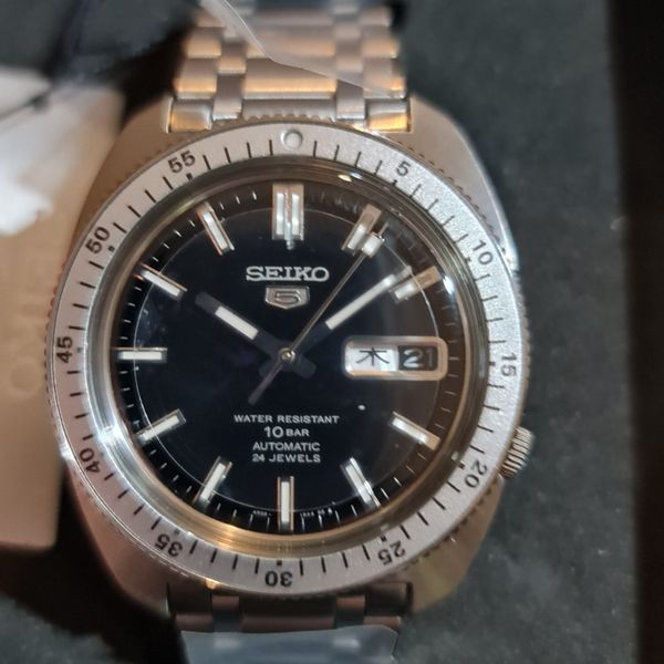 SEIKO 5 Sports SRPL93K1 Black Heritage Watch 24 Jewels Gene Krantz ...