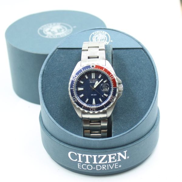 CITIZEN Eco-Drive Stainless Steel Date Eco-Drive Solar Light Wristwatch ...