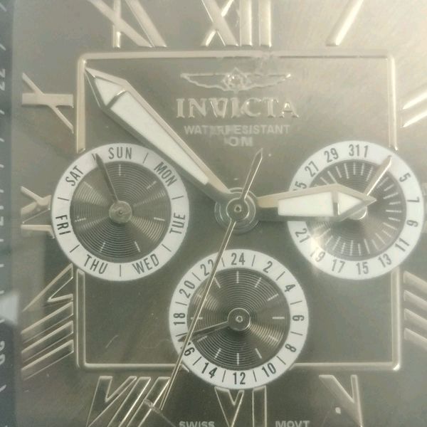 Invicta 4232 Sapphire Coated 45mm Silver Square Watch 316L Steel Swiss ...