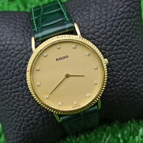 ORIGINAL RADO MEN ROUND LUXURY WATCH VINTAGE GOLDEN 32 MM 1980s & RARE ...