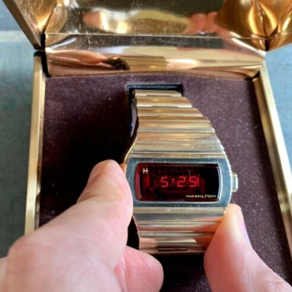 1970s Hamilton QED Pulsar LED Kojak Watch Working Original Module Box ...