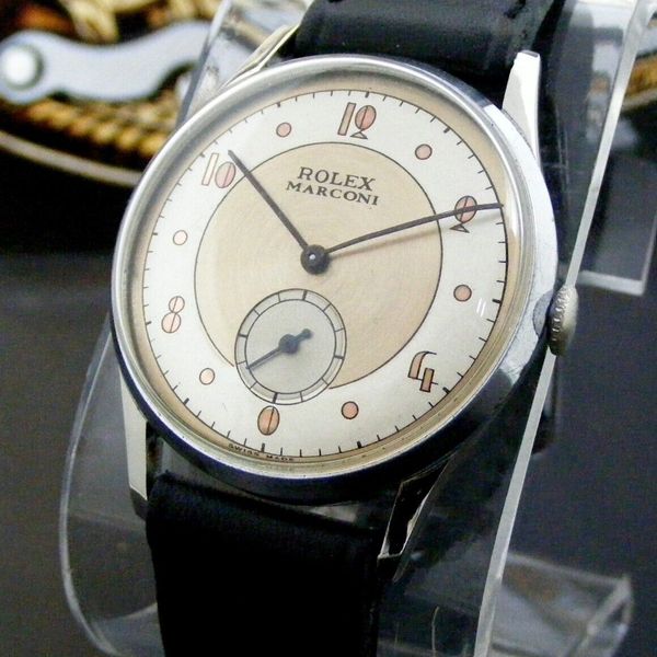 Vintage Rolex Marconi 35 mm.Two tone dial Circa 1930 running ...