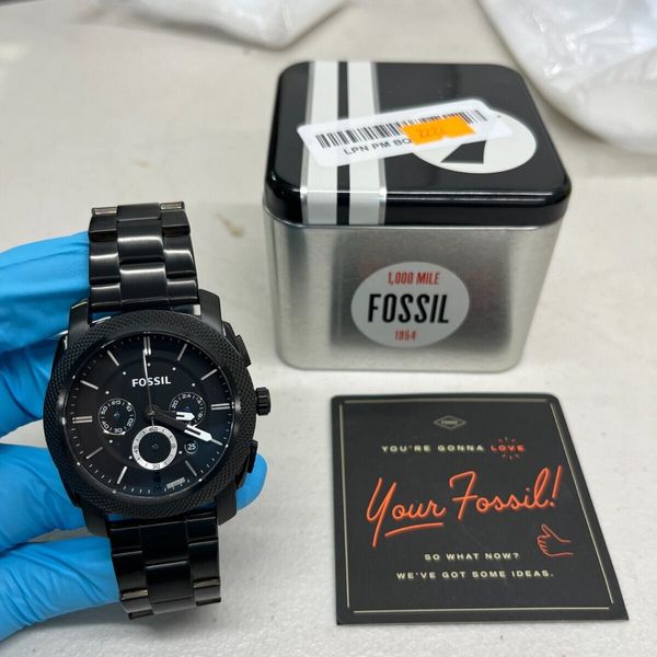 Fossil Machine FS4552IE Black Stainless Steel Chronograph watch - NEW ...