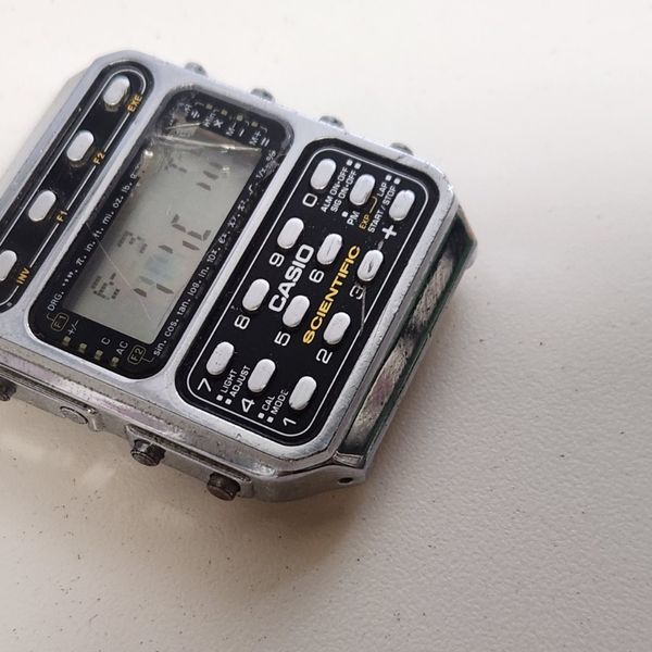 VINTAGE CASIO SCIENTIFIC CALCULATOR WATCH CFX-200 NON WORKING MADE IN ...