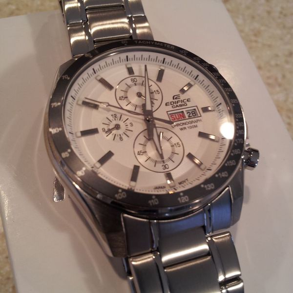 Casio Edifice Chronograph (white face/black bezel) | WatchCharts ...