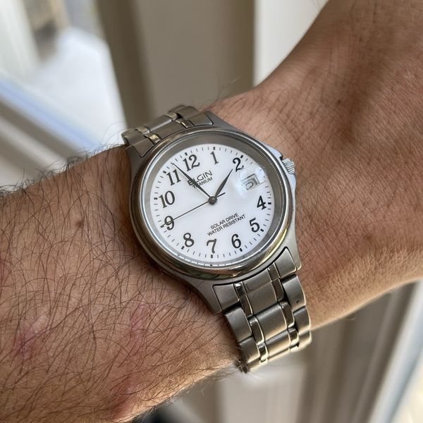 Elgin Titanium Solar Drive Quartz Watch - Running | WatchCharts Marketplace