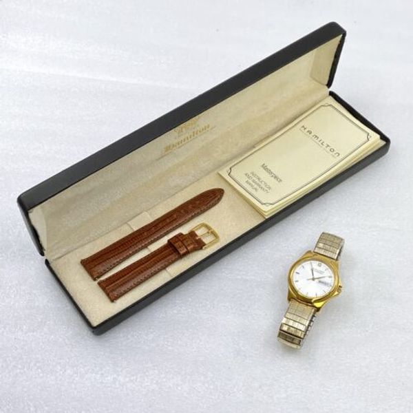 Hamilton Masterpiece 8458 Gold-Tone Stainless Quartz 33mm Wristwatch in ...