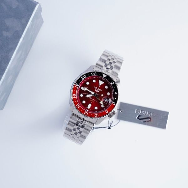 Seiko 5 Sports Auto GMT Men Passion Red Limited Edition Watch SSK031K1 ...
