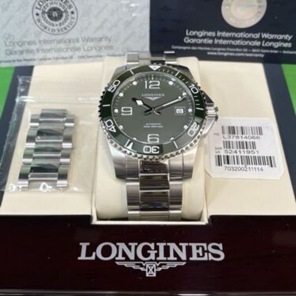Longines Hydroconquest L37814066 Stainless Green Dial 41mm Automatic ...